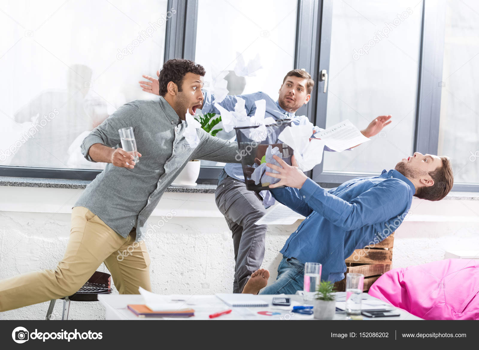 Business team having fun in office Stock Photo by ©ArturVerkhovetskiy ...