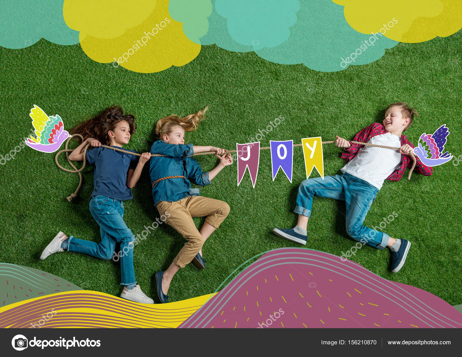 Kids drag rope — Stock Photo © ArturVerkhovetskiy #156210870