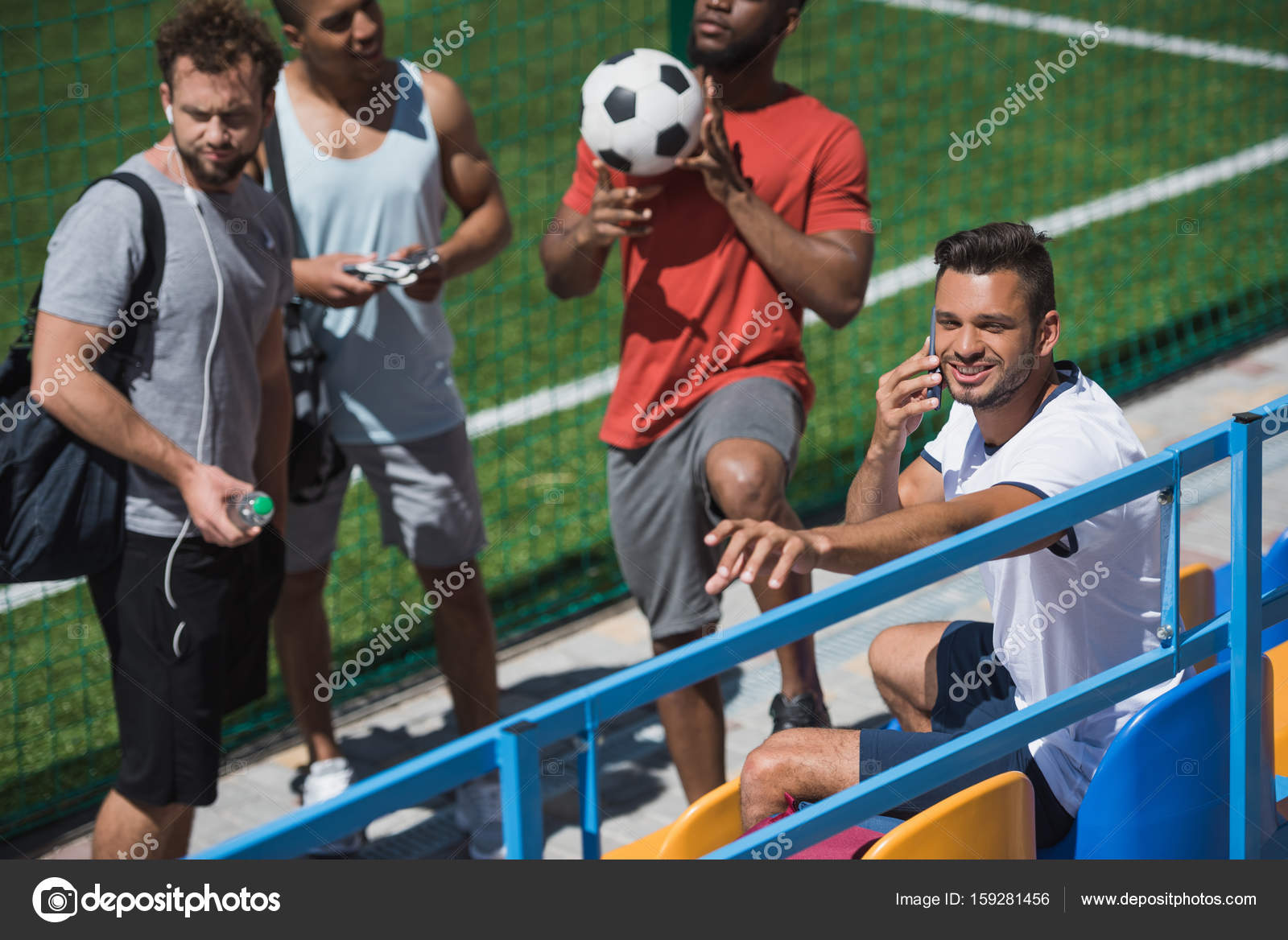 Multicultural soccer team Stock Photo by ©ArturVerkhovetskiy 159281456