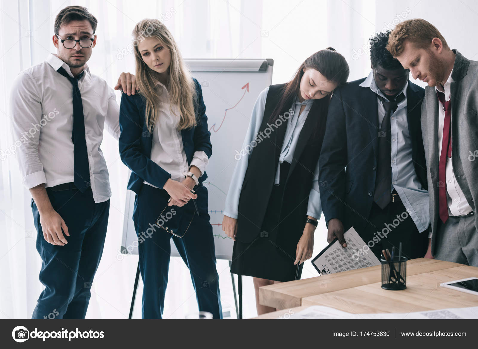 Exhausted Businesspeople Sleeping While Staning Whiteboard Office Stock ... Exhausted Businesspeople Sleeping While Staning Whiteboard Office Stock ...