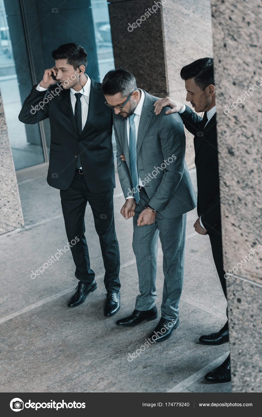 Security Guards Standing Male Suspect — Free Stock Photo ...