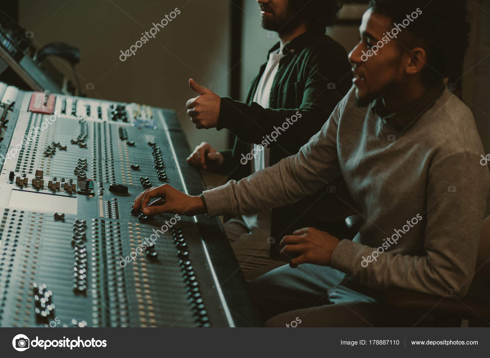 Handsome Young Sound Producers Recording Studio ⬇ Stock Photo, Image by ...