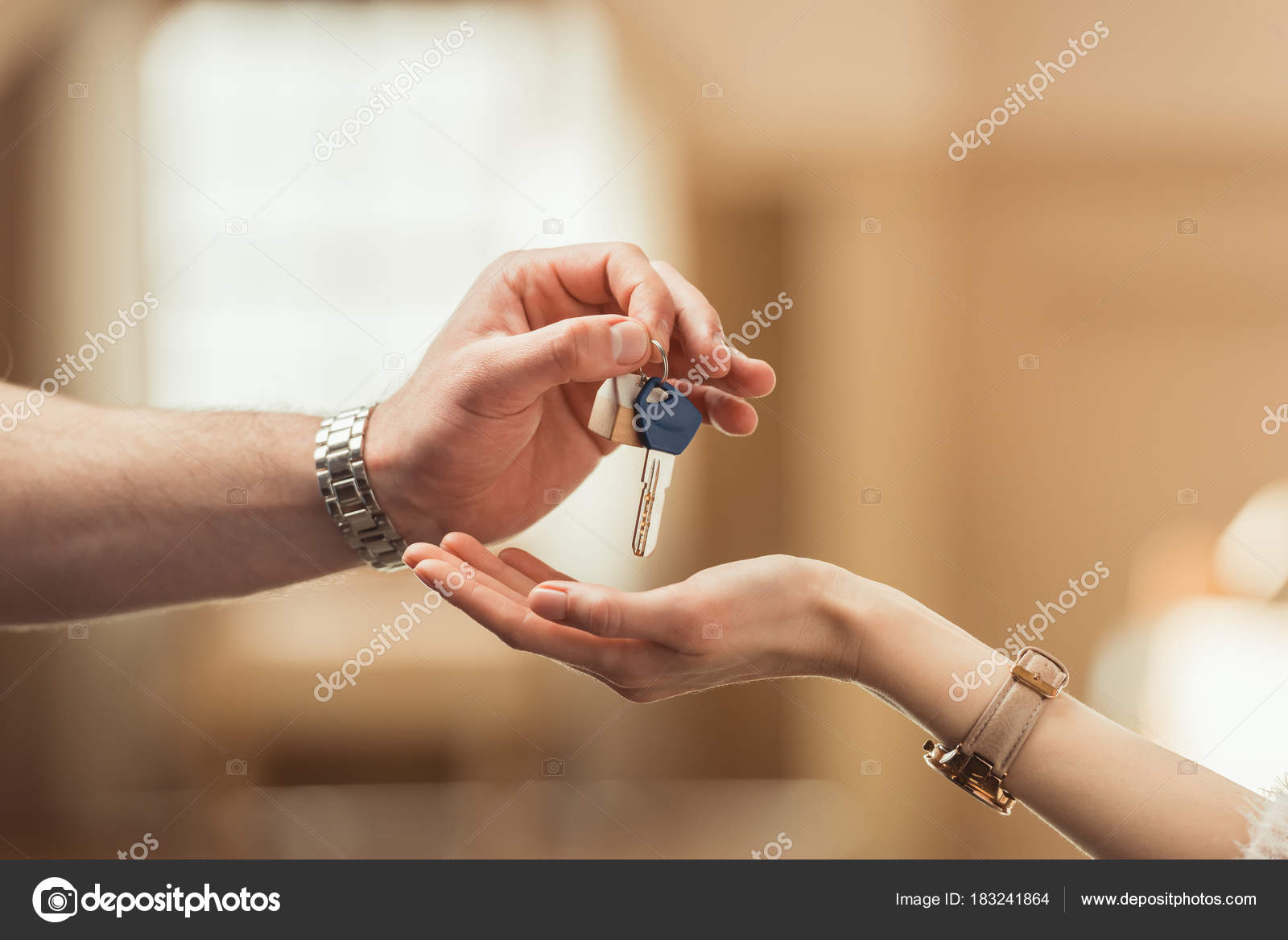 Cropped Shot Real Estate Agent Passing Key Client — Stock Photo ...