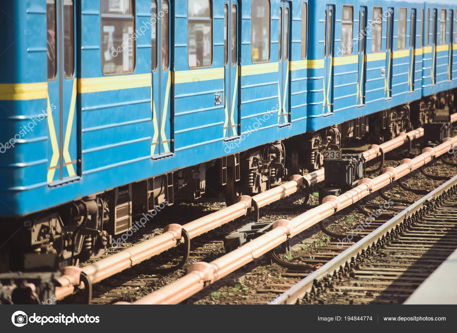 Front View Train Railway Outdoor Subway Station Stock Photo by ...