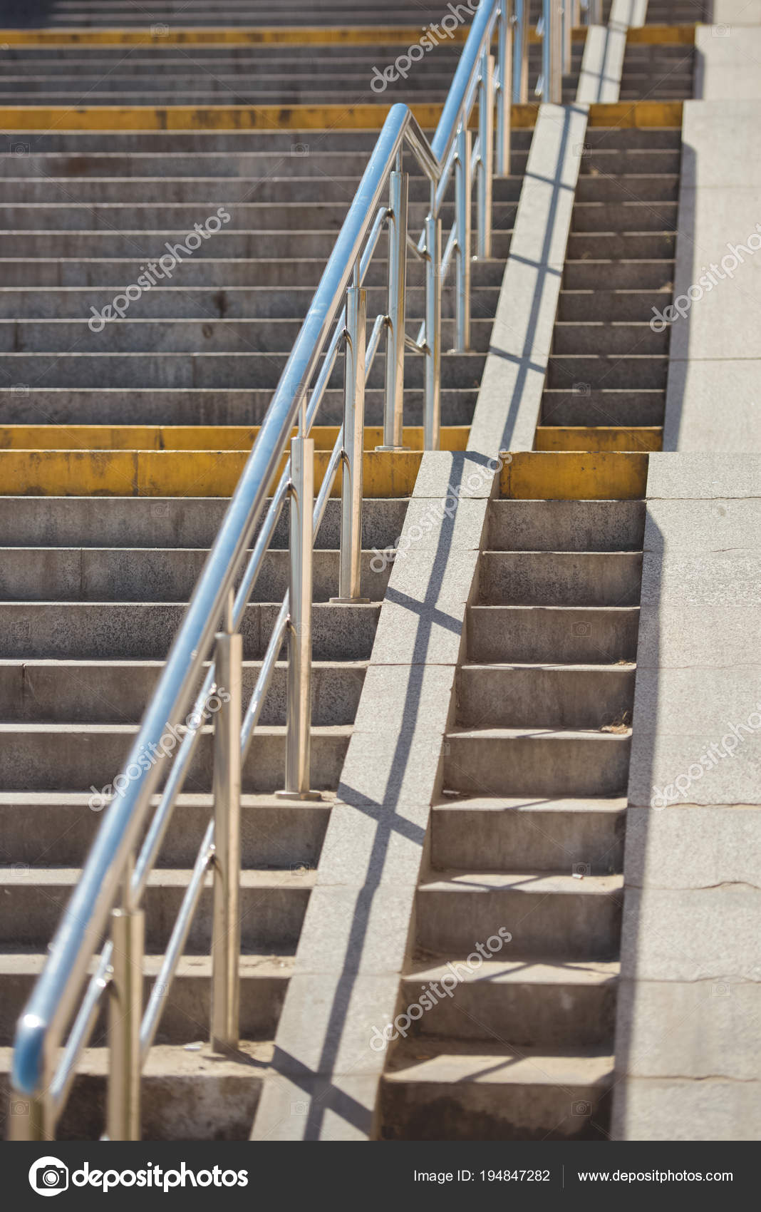 Front View Handrailings Stairs Subway Exit — Stock Photo ...