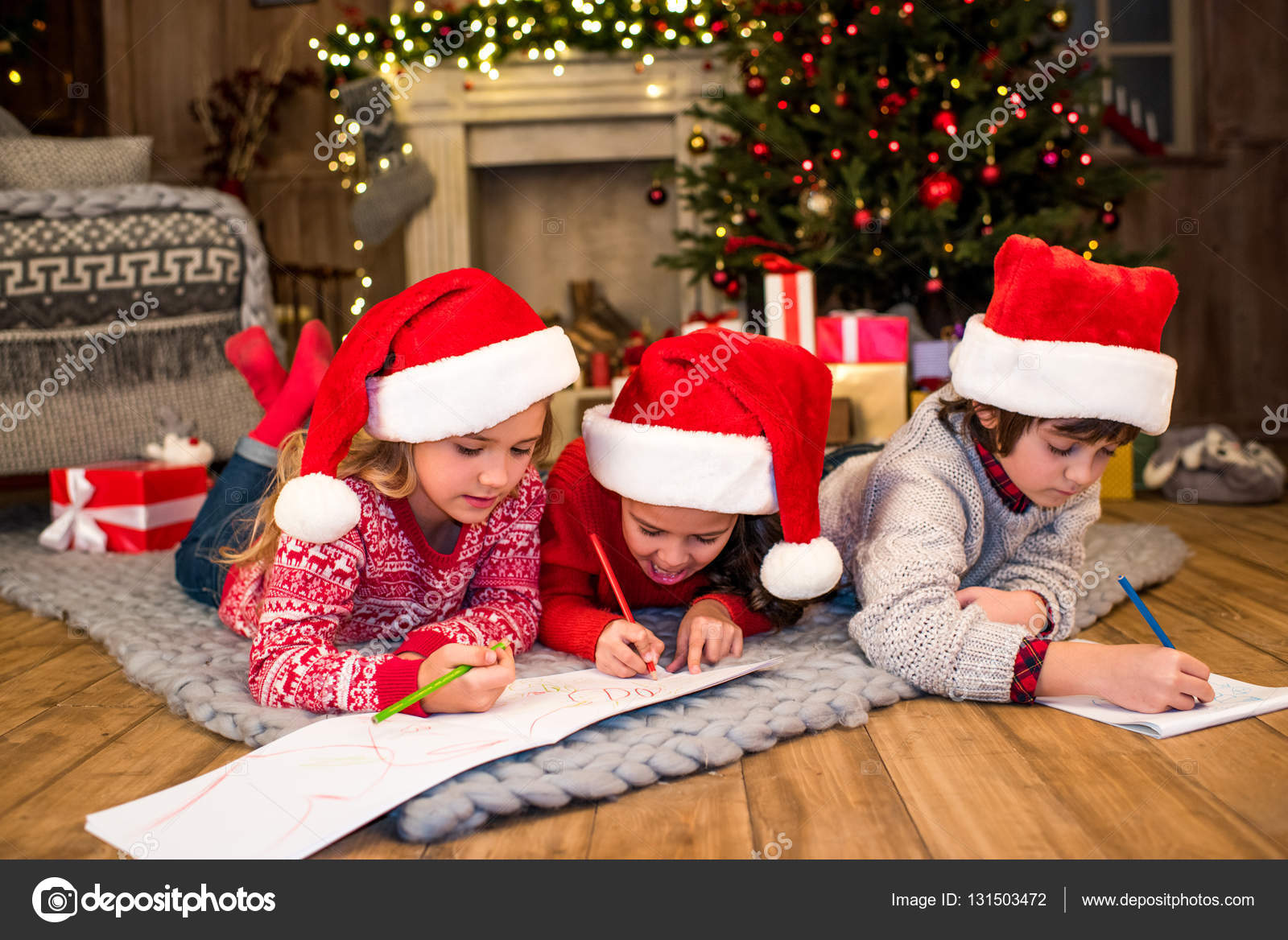 Children drawing with markers — Stock Photo © SergKovbasyuk #131503472