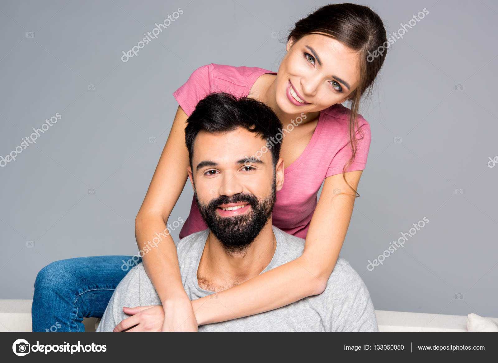 Happy couple hugging Stock Photo by ©SergKovbasyuk 133050050