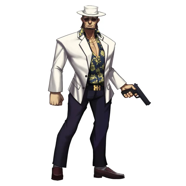 Cool Personajes de la serie: Mafia Gángster Cowboy Hombre con pistola ...
