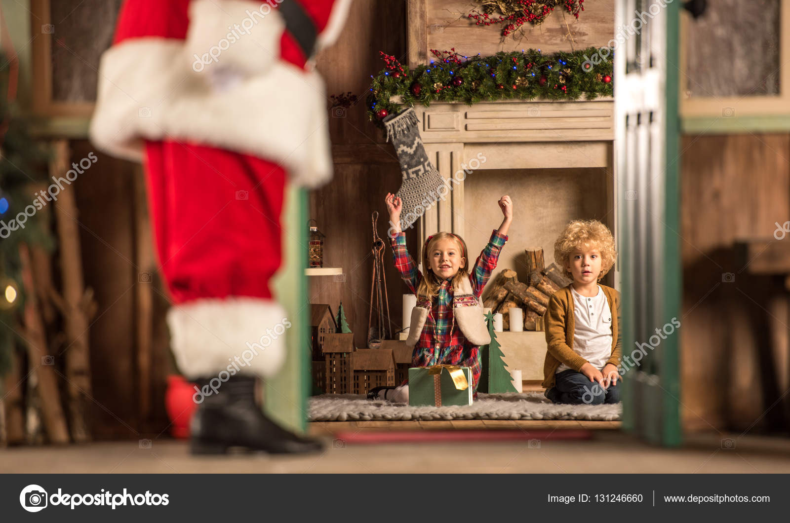 Kids Waiting In Line For Santa