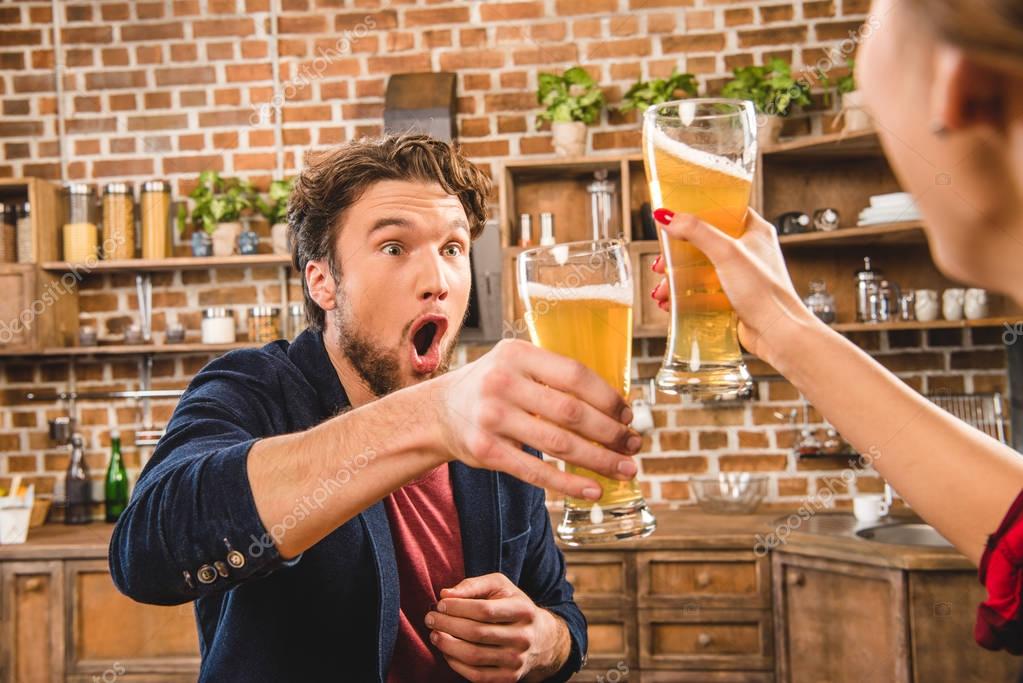 Man toasting with beer — Stock Photo © DmitryPoch #132676774