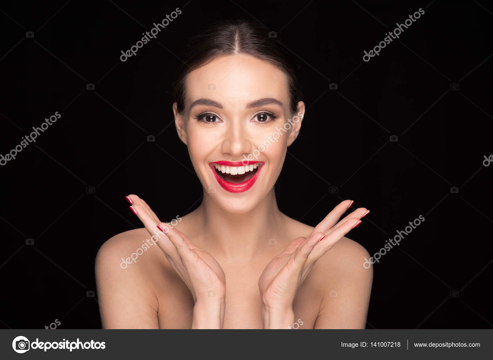 Woman with red lips — Stock Photo © DmitryPoch #141007218