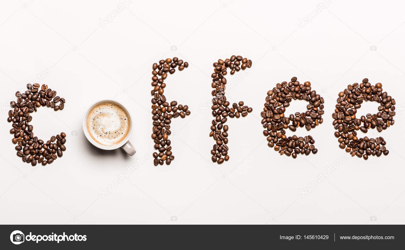 Word coffee from coffee beans Stock Photo by ©DmitryPoch 145610429