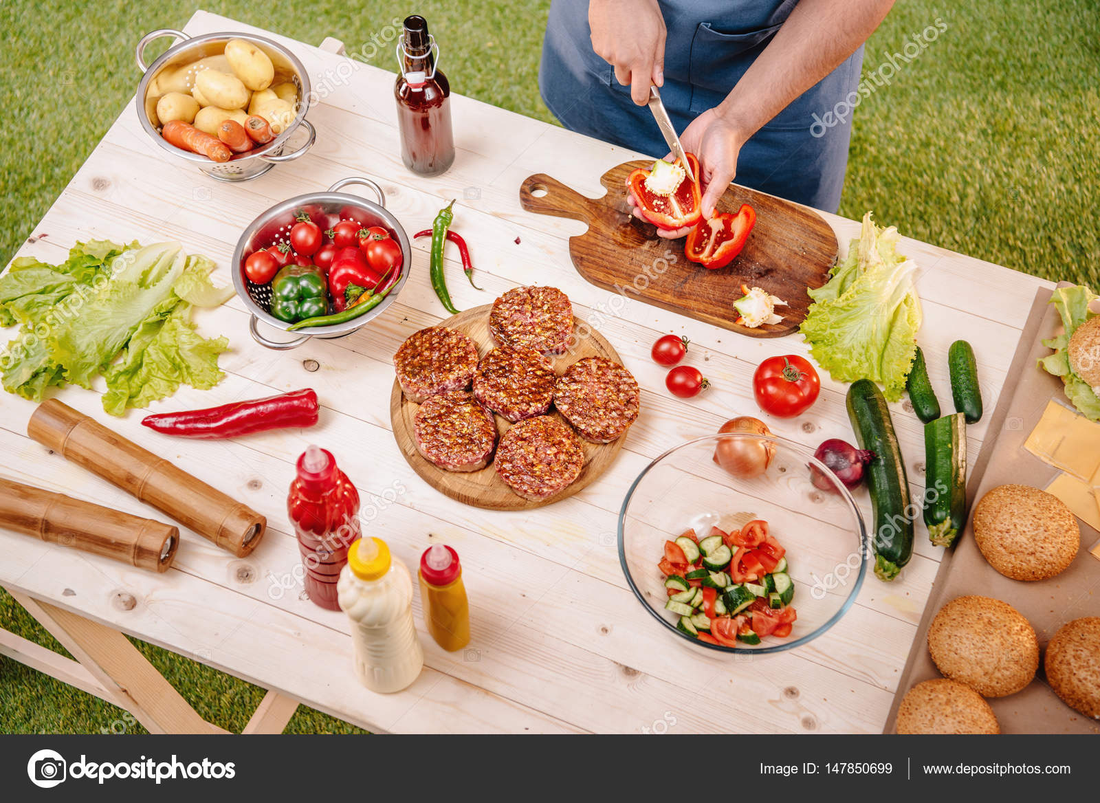 Man making burgers — Stock Photo © DmitryPoch #147850699