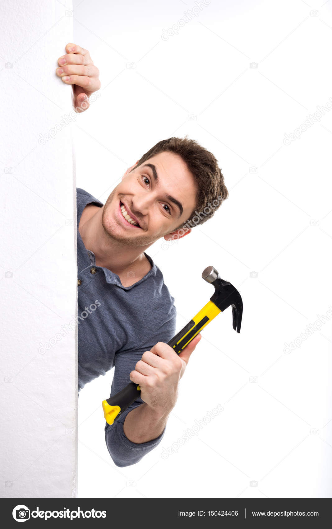 Man holding hammer — Stock Photo © DmitryPoch #150424406