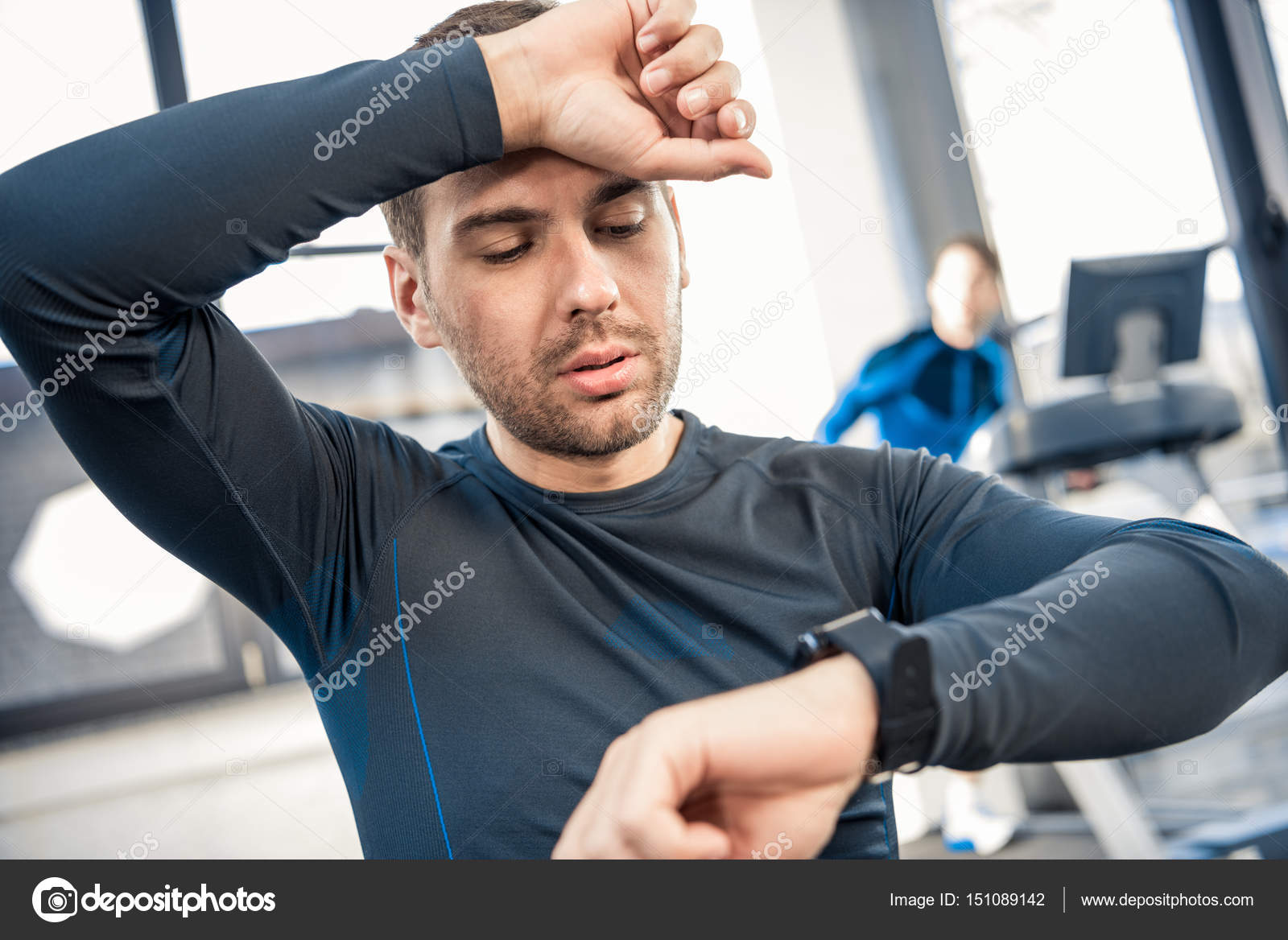 Man using smartwatch at gym — Stock Photo © DmitryPoch #151089142