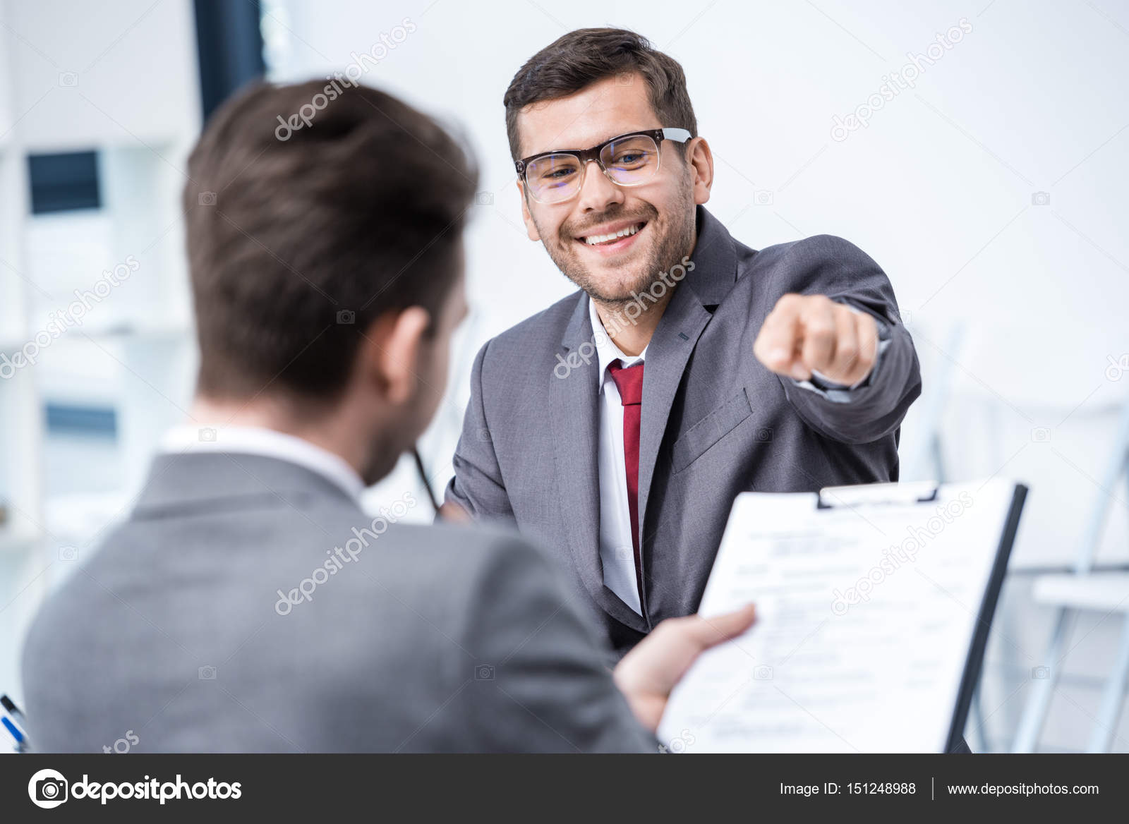 Businessmen at job interview — Stock Photo © DmitryPoch #151248988 Businessmen at job interview — Stock Photo © DmitryPoch #151248988