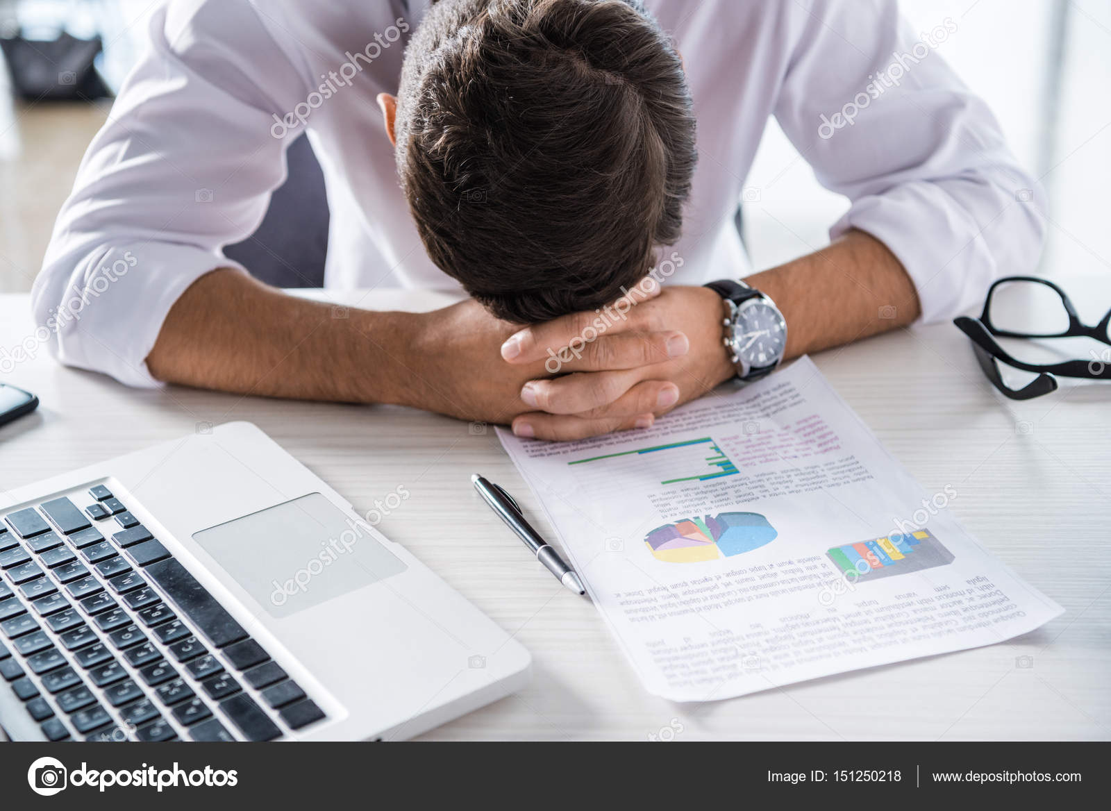Overworked businessman at workplace — Stock Photo © DmitryPoch #151250218