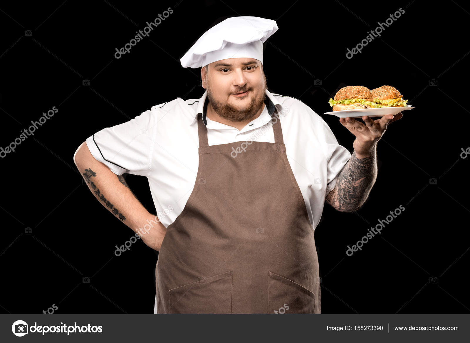 Cooker with burgers on plate — Stock Photo © DmitryPoch #158273390