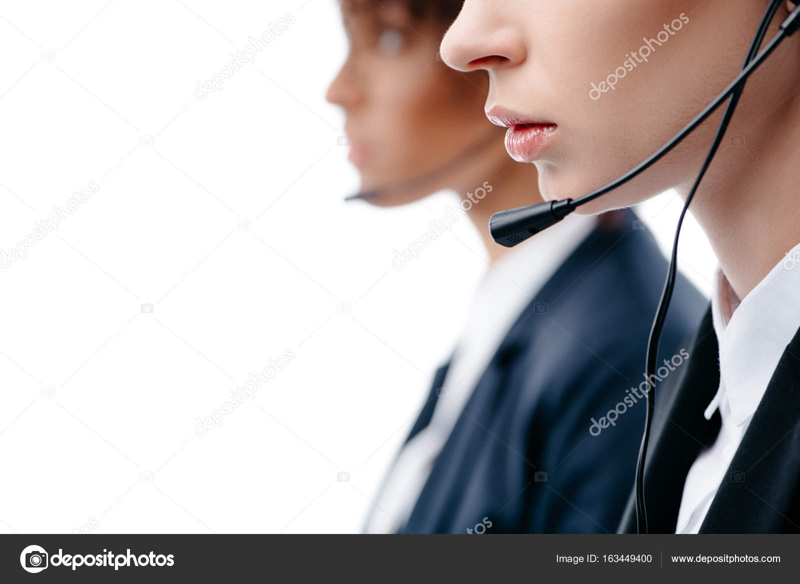 Operators working with headset — Stock Photo © DmitryPoch #163449400
