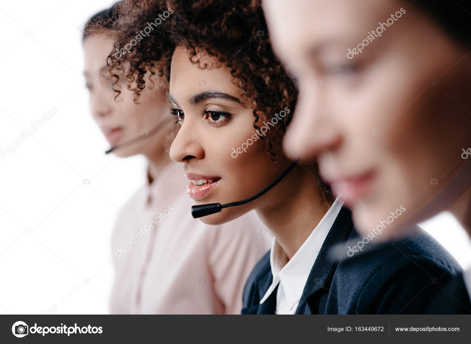 Operators working with headset — Stock Photo © DmitryPoch #163449672