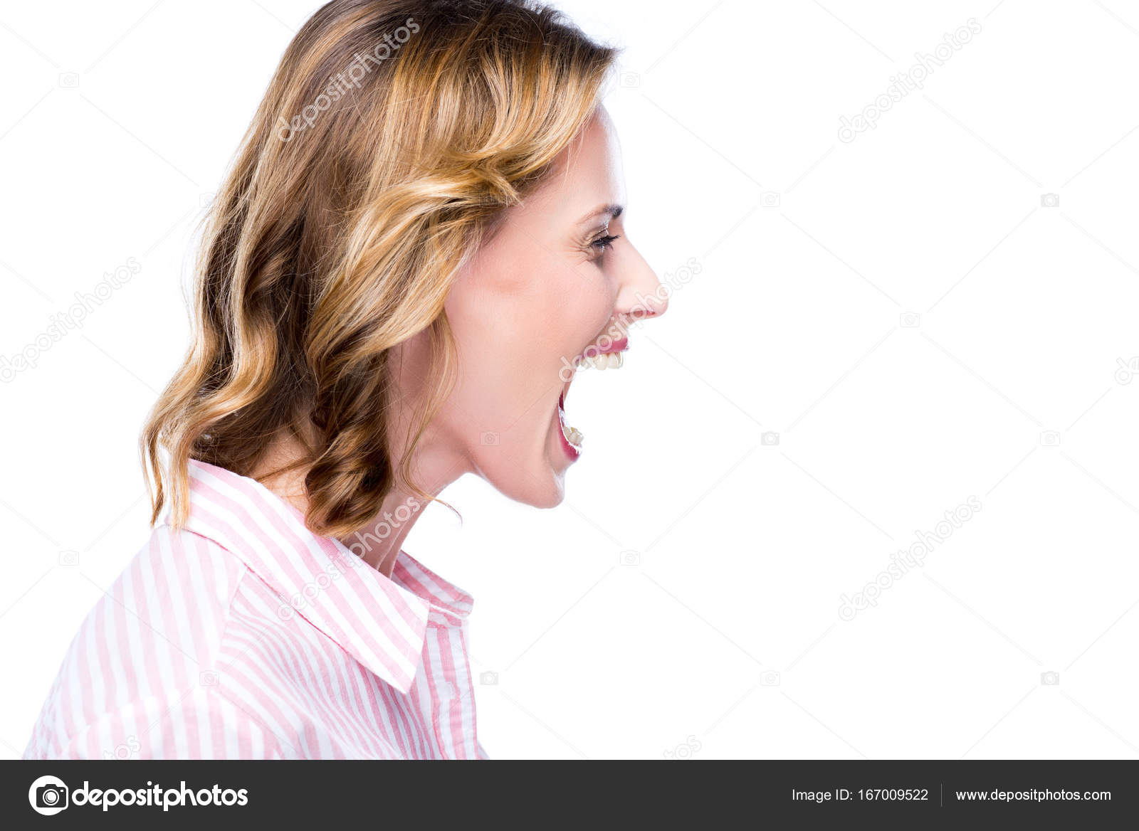 Woman Screaming Side View