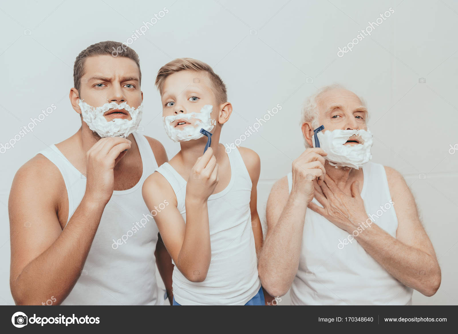 Three men shaving — Stock Photo © DmitryPoch #170348640