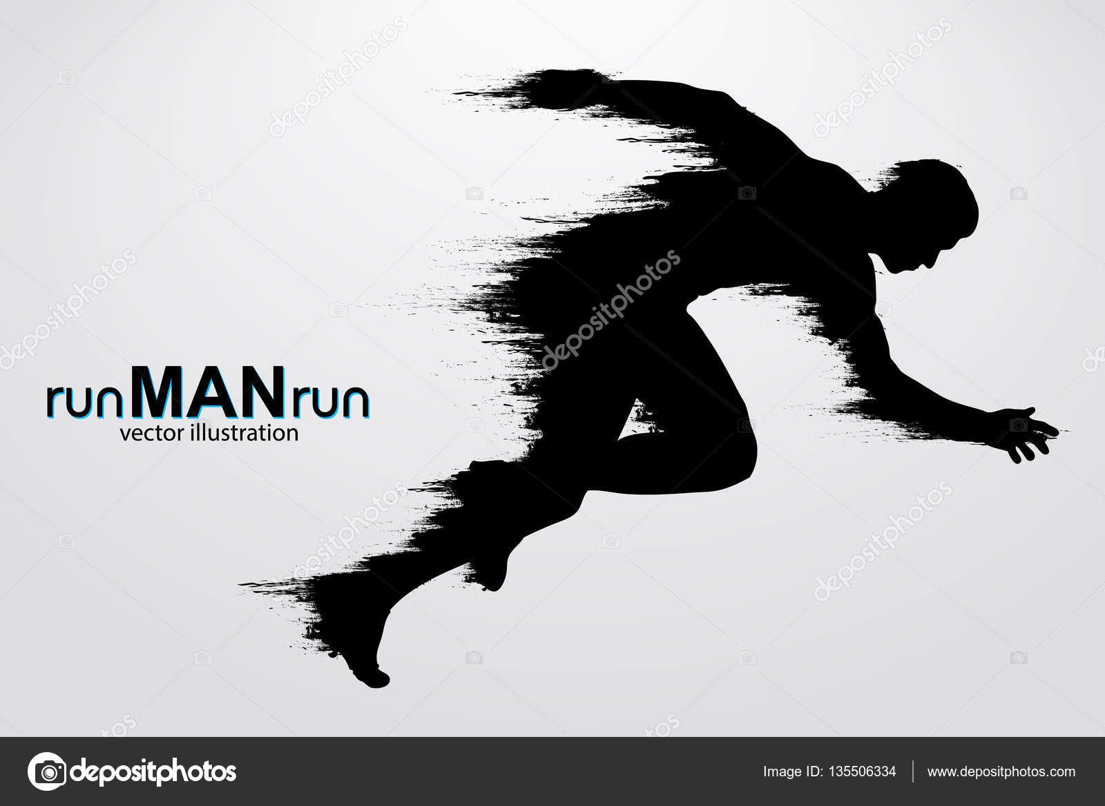 La silueta de un hombre corriendo. Ilustración vectorial Vector de ...
