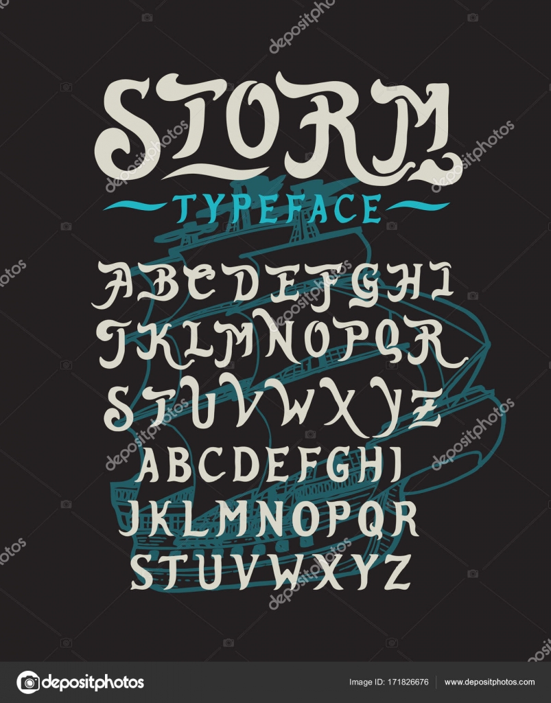 Font Storm hand — Stock Vector © MagicPics #171826676