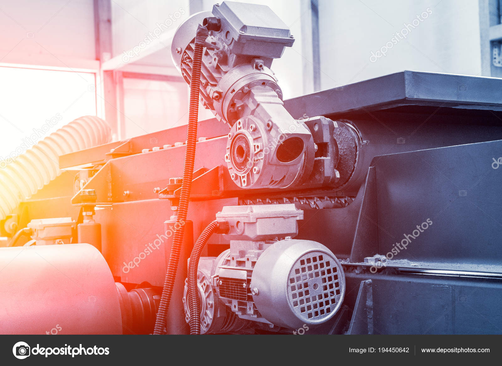 Industrial automotive machine tool equipment close up, abstract ...