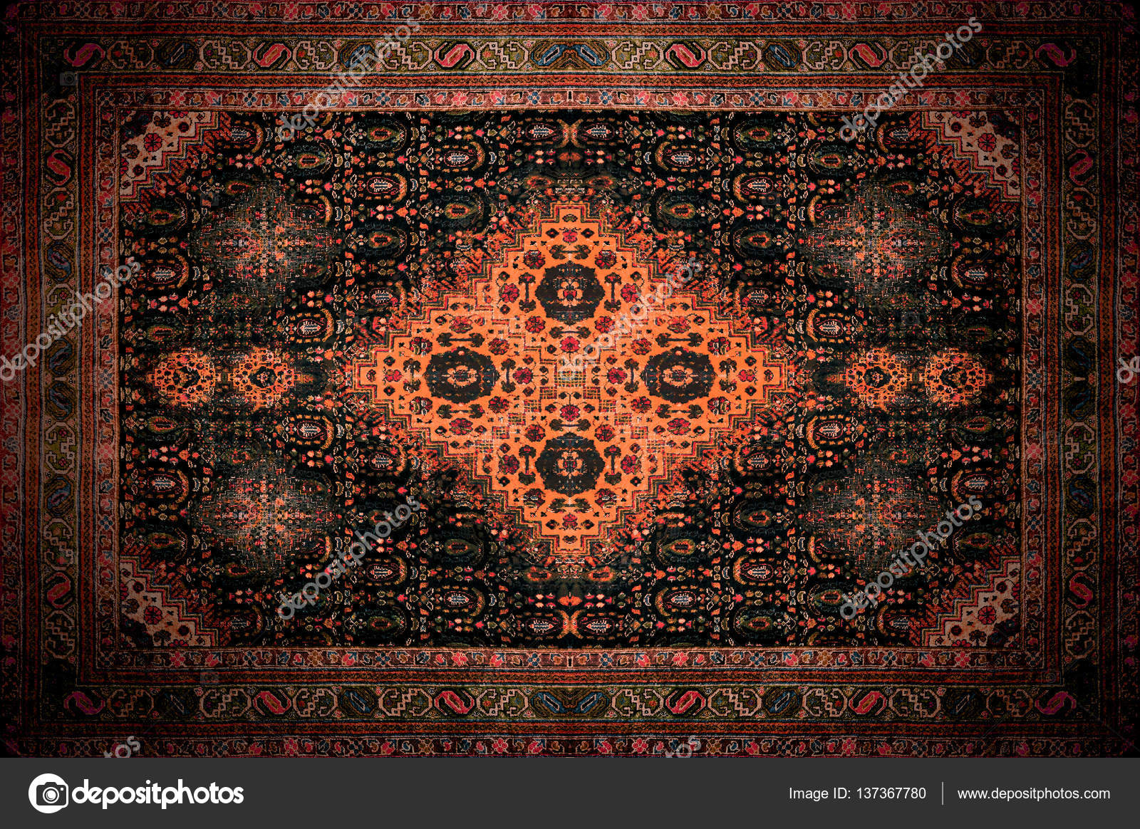 Persian Carpet Texture, abstract ornament. Rhombus mandala pattern ...