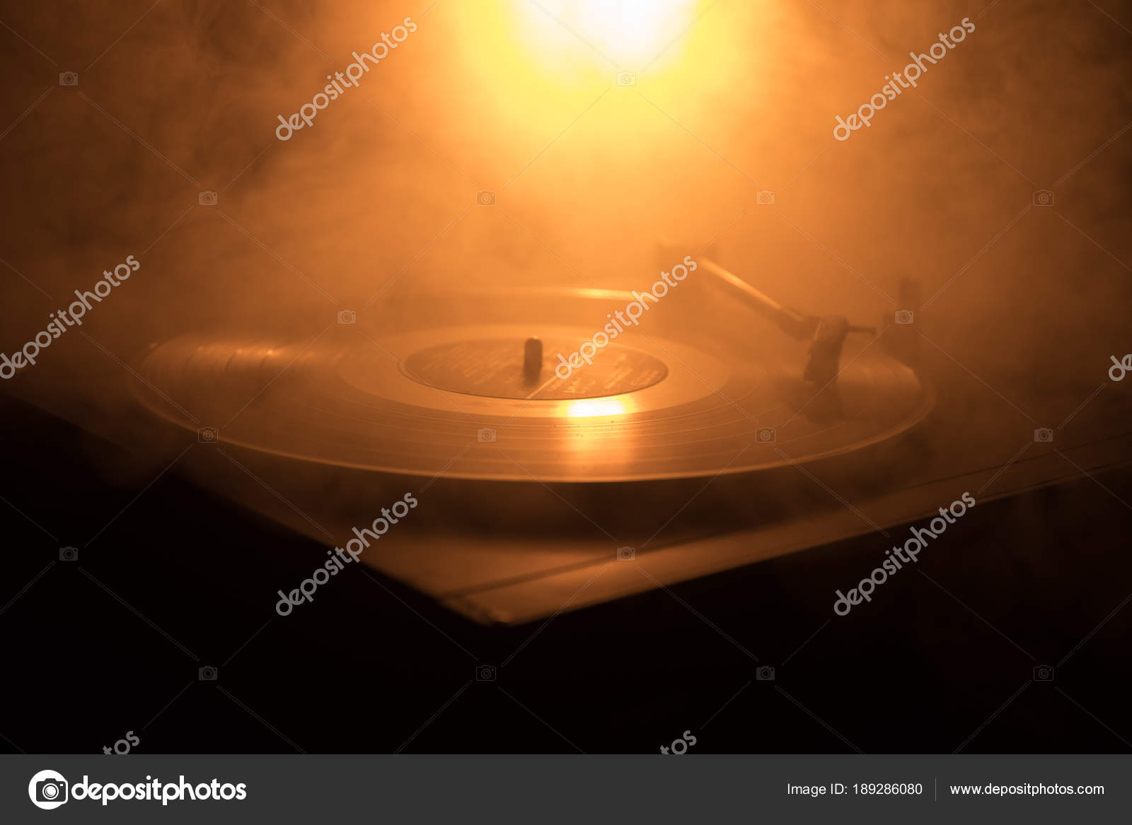 Turntable vinyl record player. Retro audio equipment for disc jockey ...