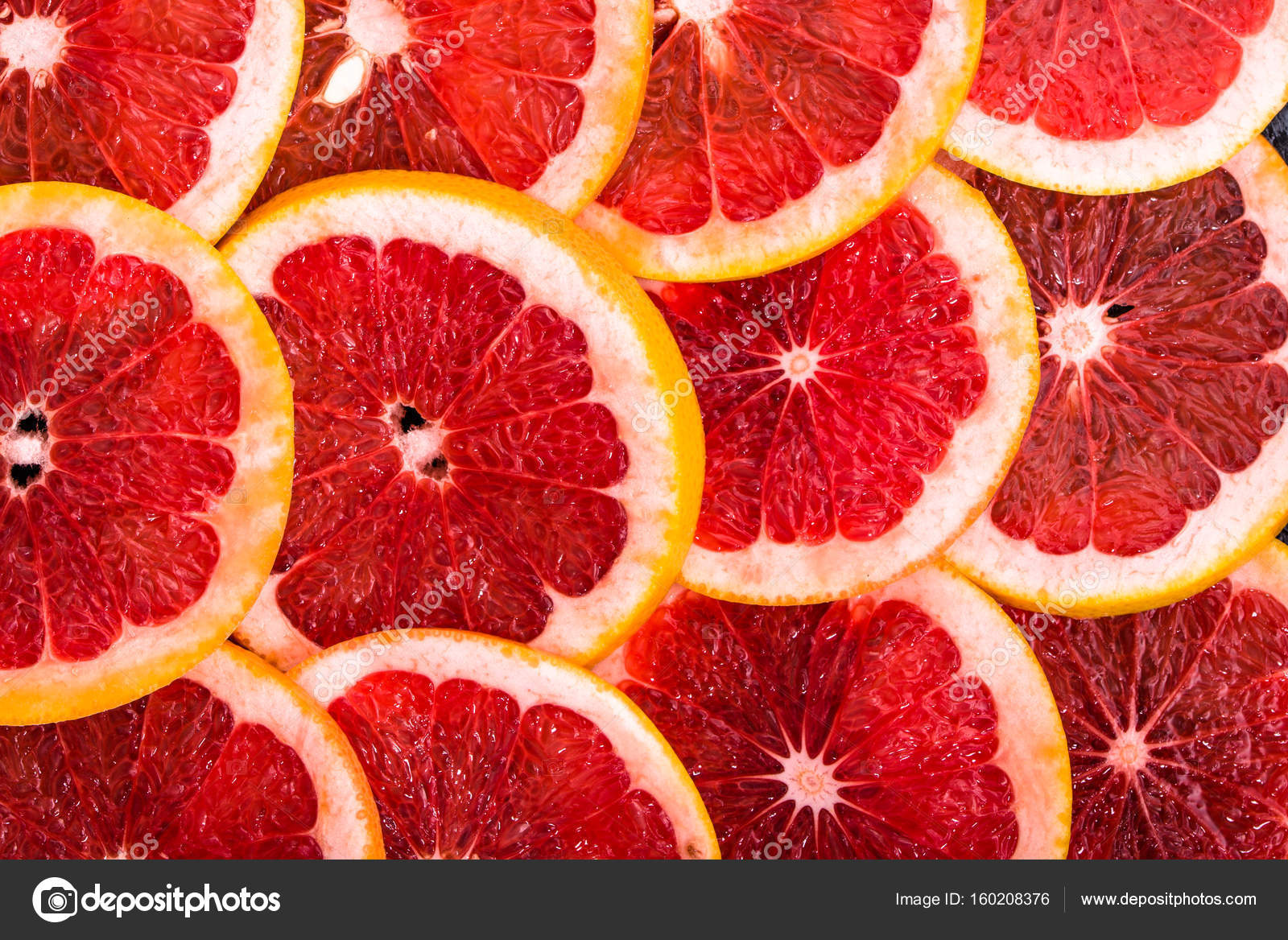 Slices of grapefruits texture, natural backgrounds of citrus fruits ...
