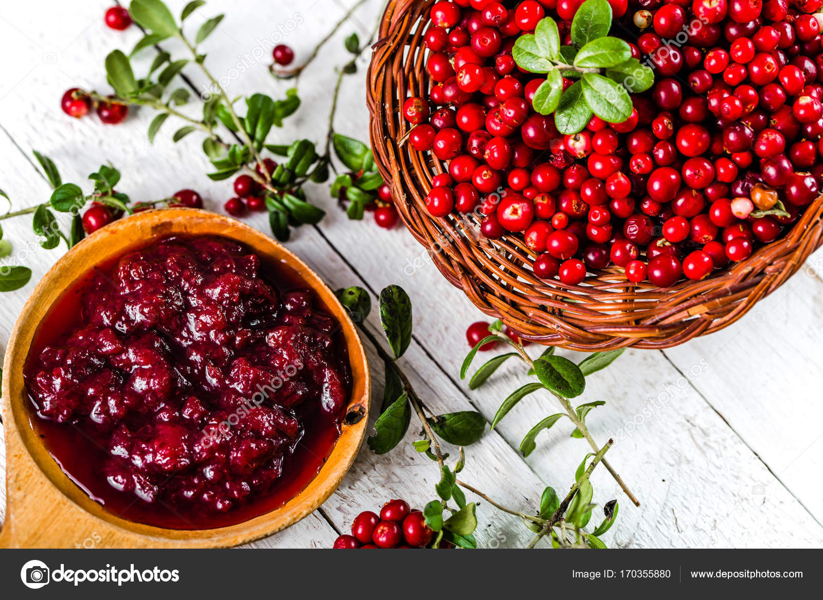 Berry jam in a bowl on wooden table, natural organic food - homemade ...