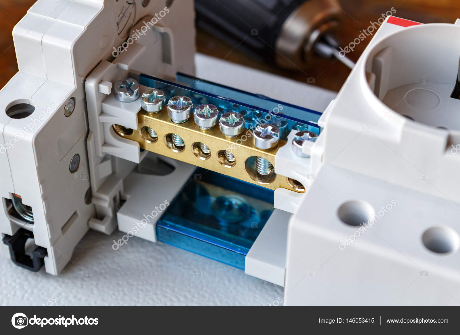 Electric socket, wire terminal block and circuit breaker on the ...