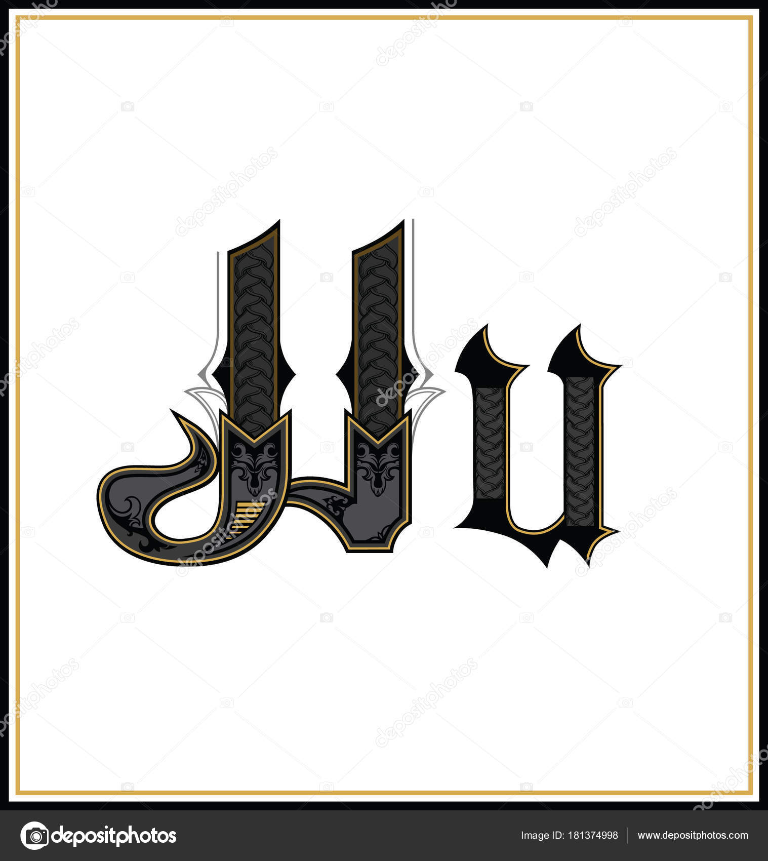 Calligraphy Letter U