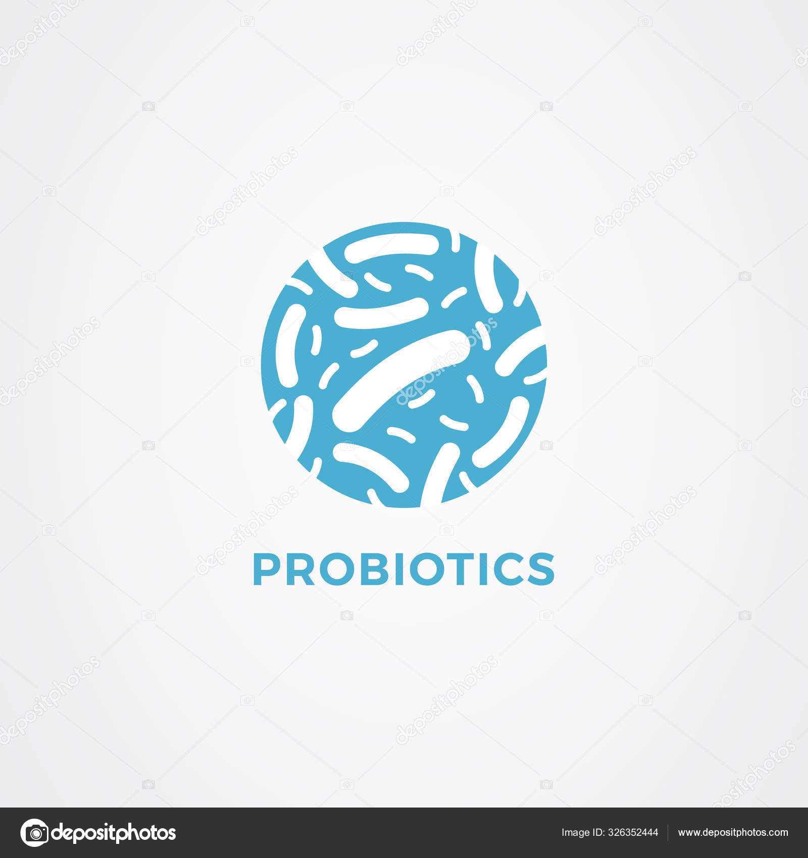 Probiotics Bacteria Logo Vector Lactobacillus Icon Vector Stock
