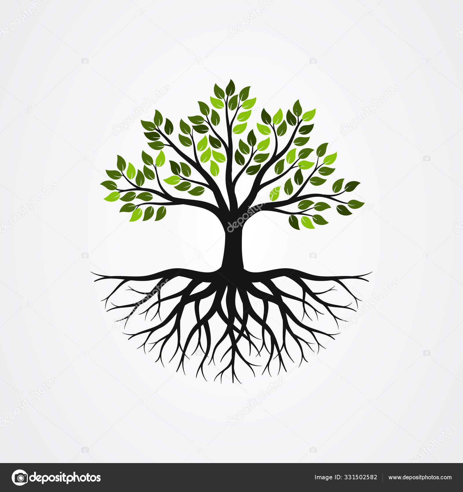 Tree with the roots vector illustration Stock Vector by ©1arts 331502582