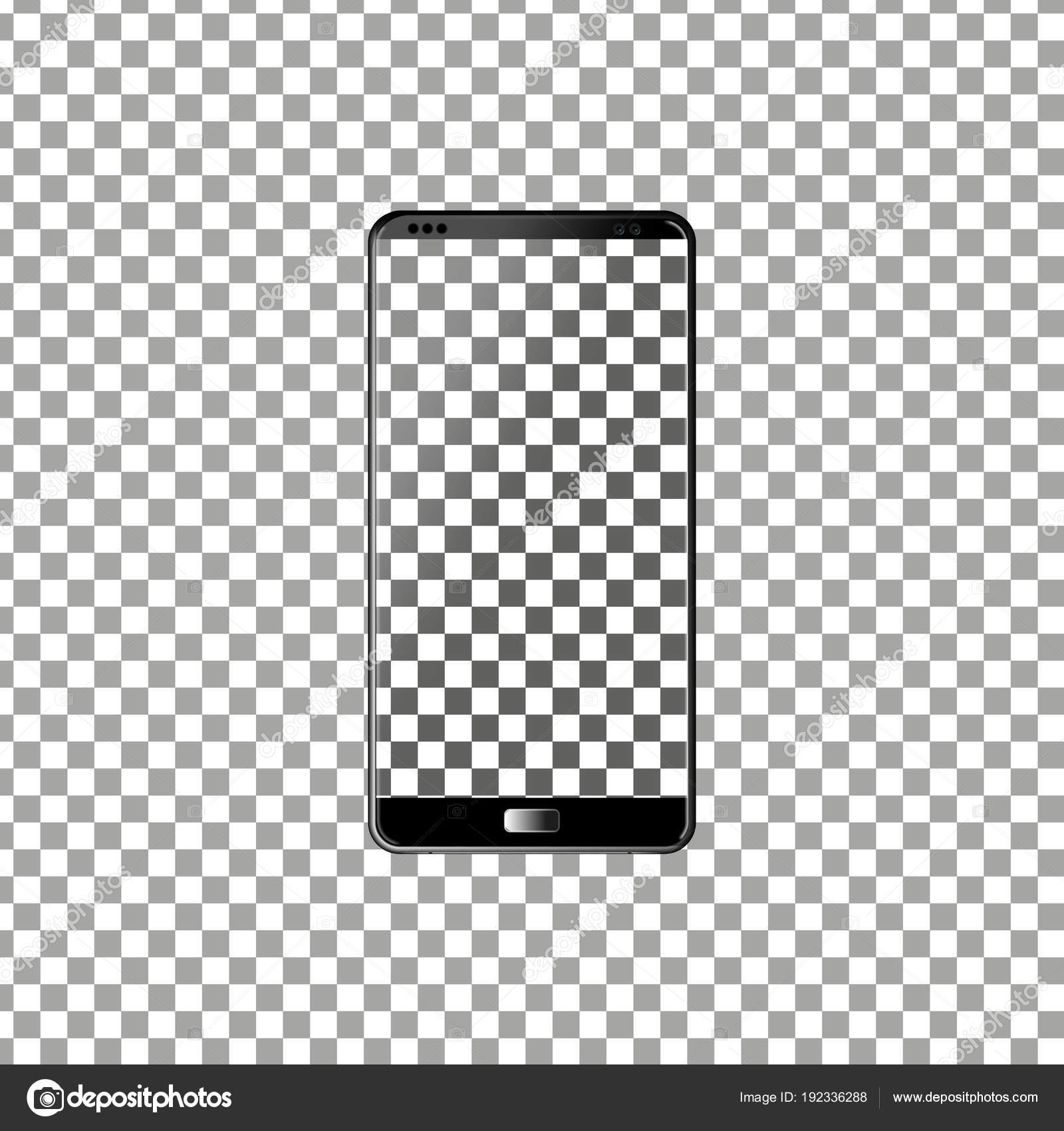 New phone front and black vector drawing eps10 format isolated on ...