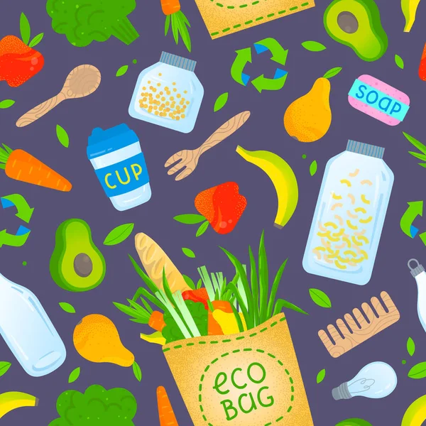 Zero Waste Seamless Pattern Waste Management Background Layout Design ...