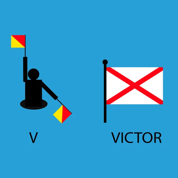 International marine signal flag, sea alphabet , vector illustration ...