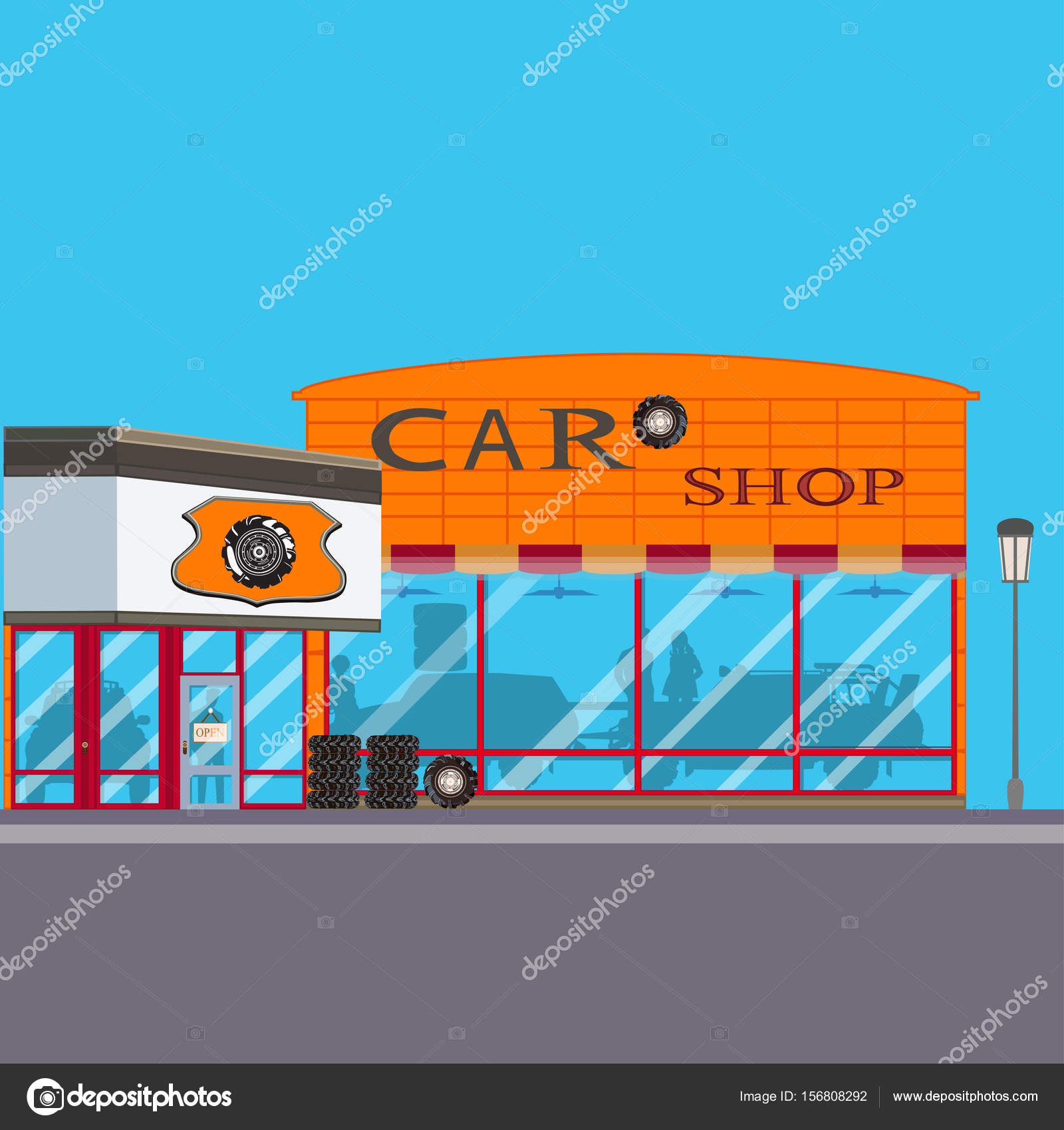Car showroom vector flat illustration Stock Vector Image by ©svitlana ...