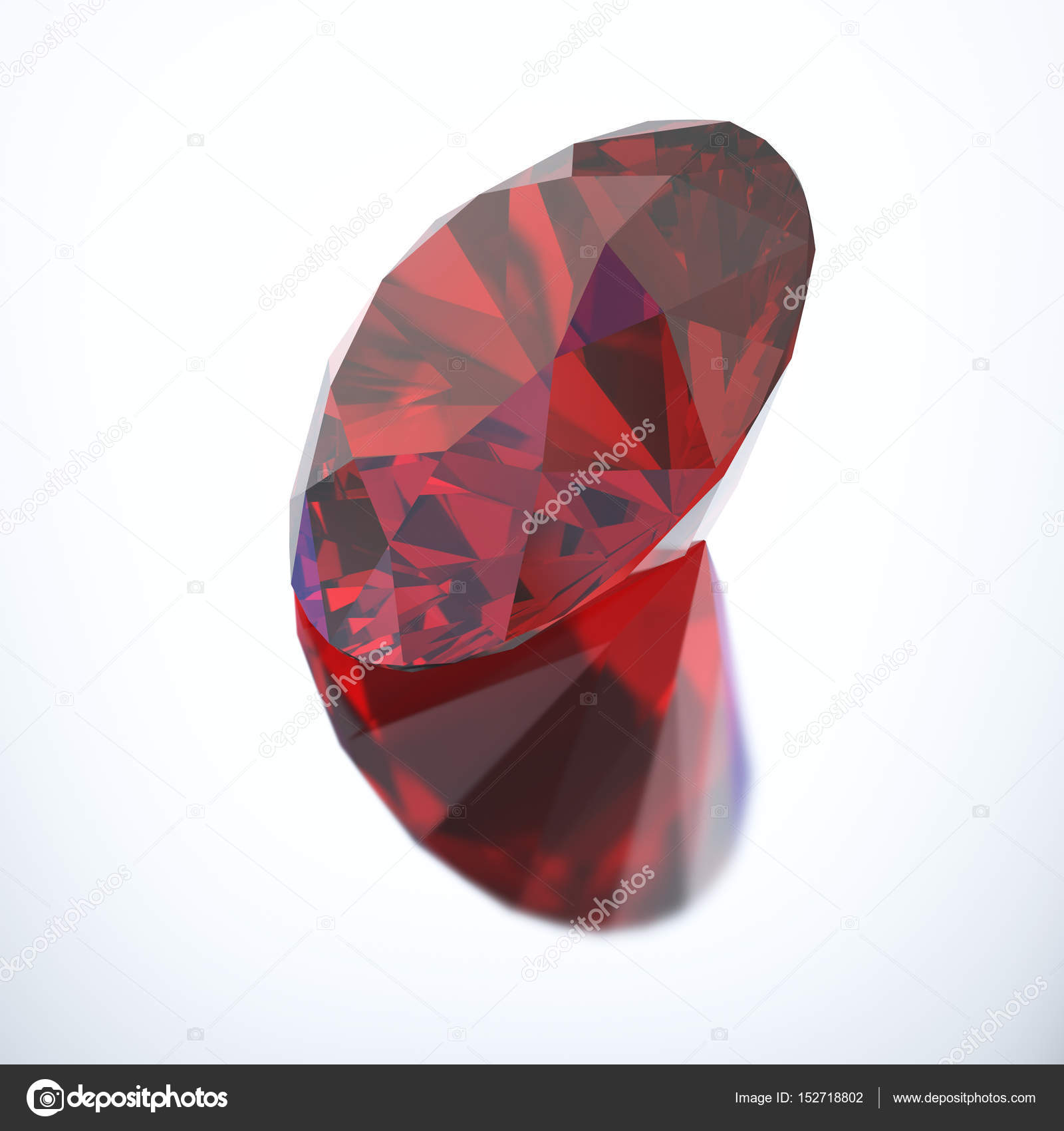 3D illustration diamond red ruby with reflection Stock Photo by ...