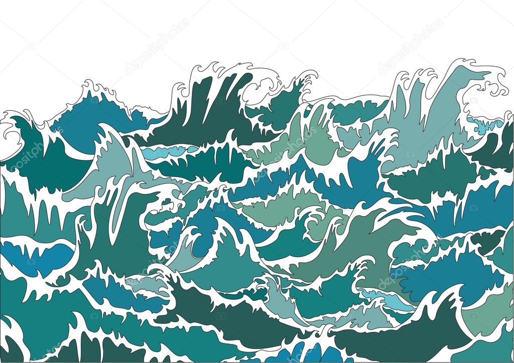 Storm ocean waves Stock Vector by ©antyfifa.gmail.com 127184948