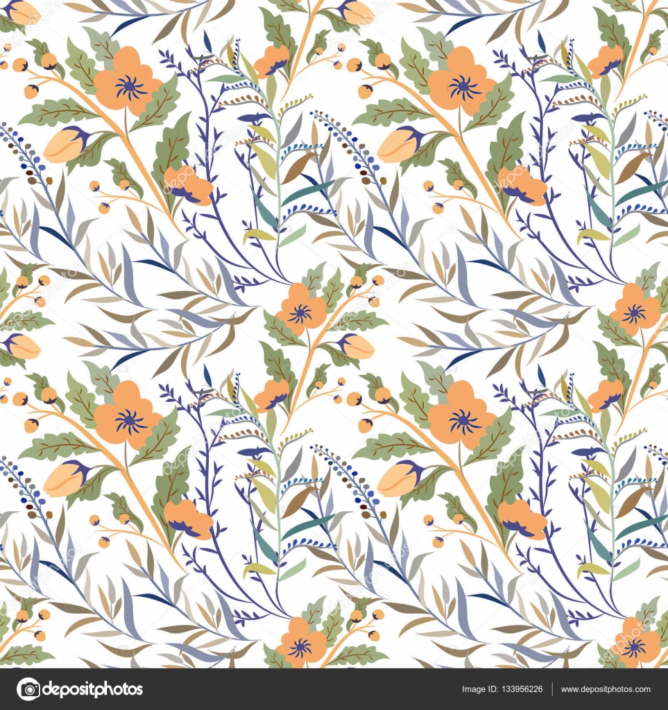 Pattern with meadow flowers and poppies Stock Vector Image by ...