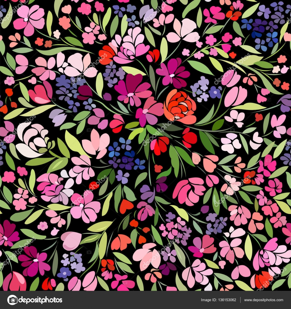 Pattern with floral print — Stock Vector © qwerty1204 #136153062