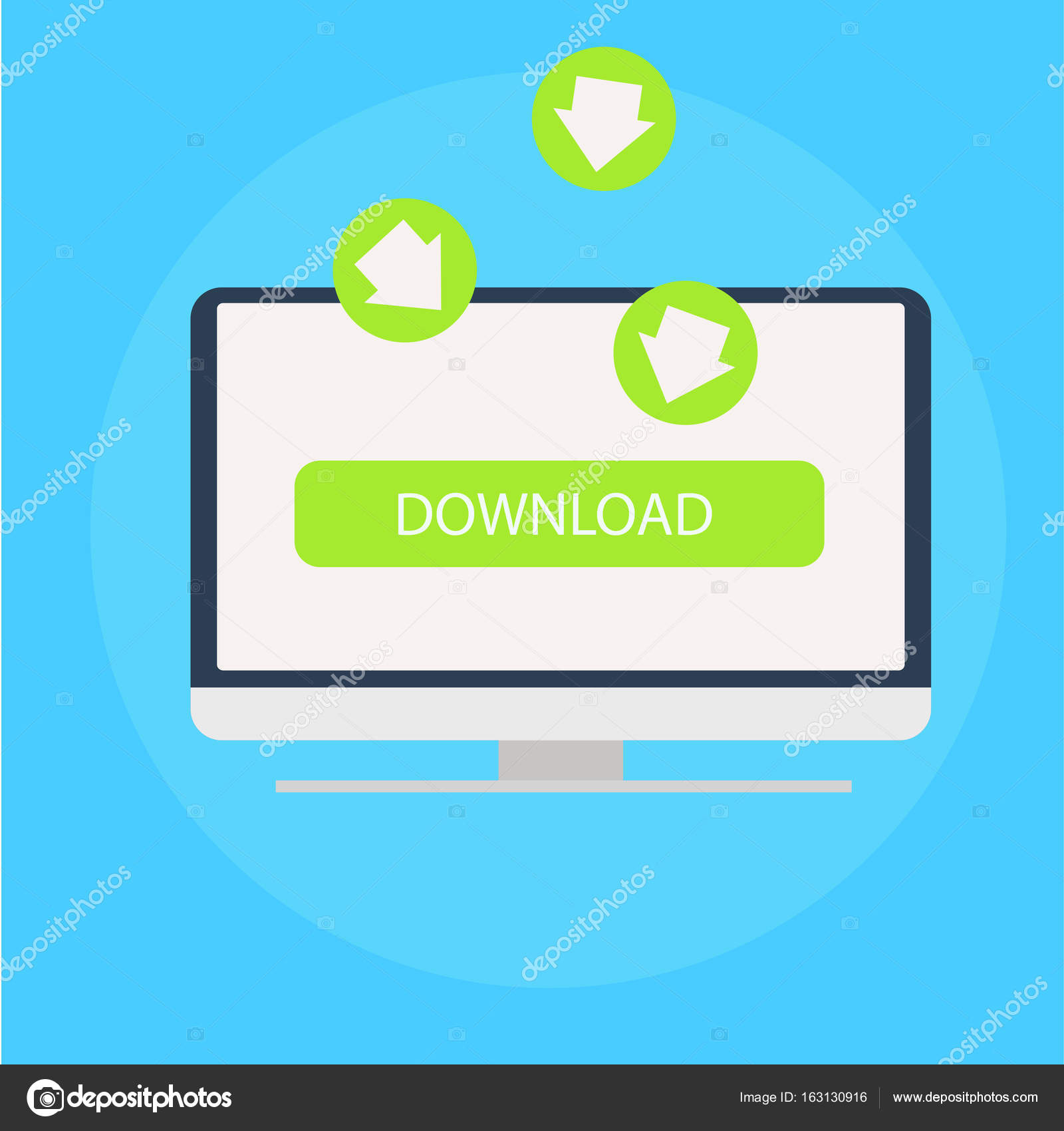 Downloading file to computer banner. The green arrows going to the ...