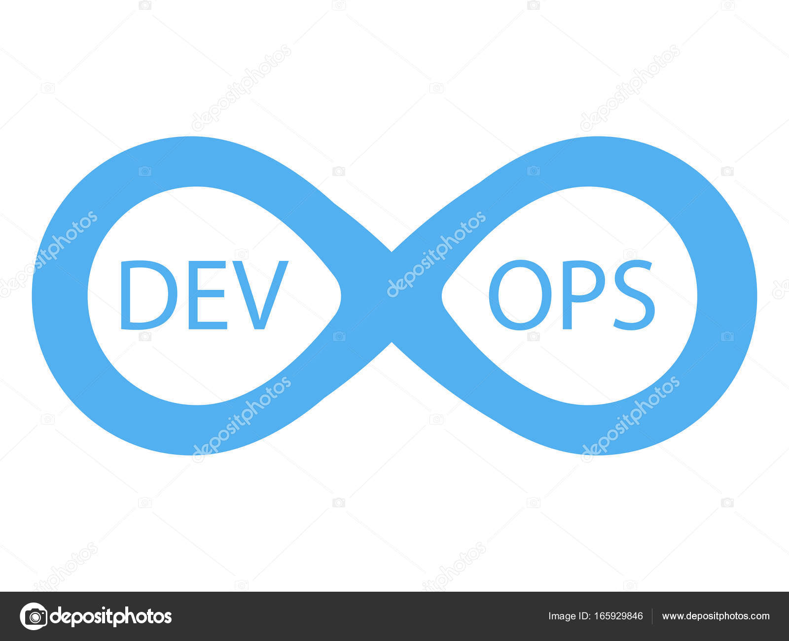 DevOps logotype. Sign of infinity with arrows blue Stock Vector Image ...