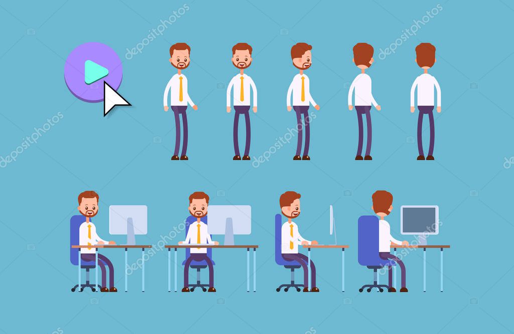 Hombre de negocios. kit de animaci n de personajes de dibujos animados. Pos 2024