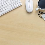 Office desk workspace and table background. Stock Photo by ©BiancoBlue ...