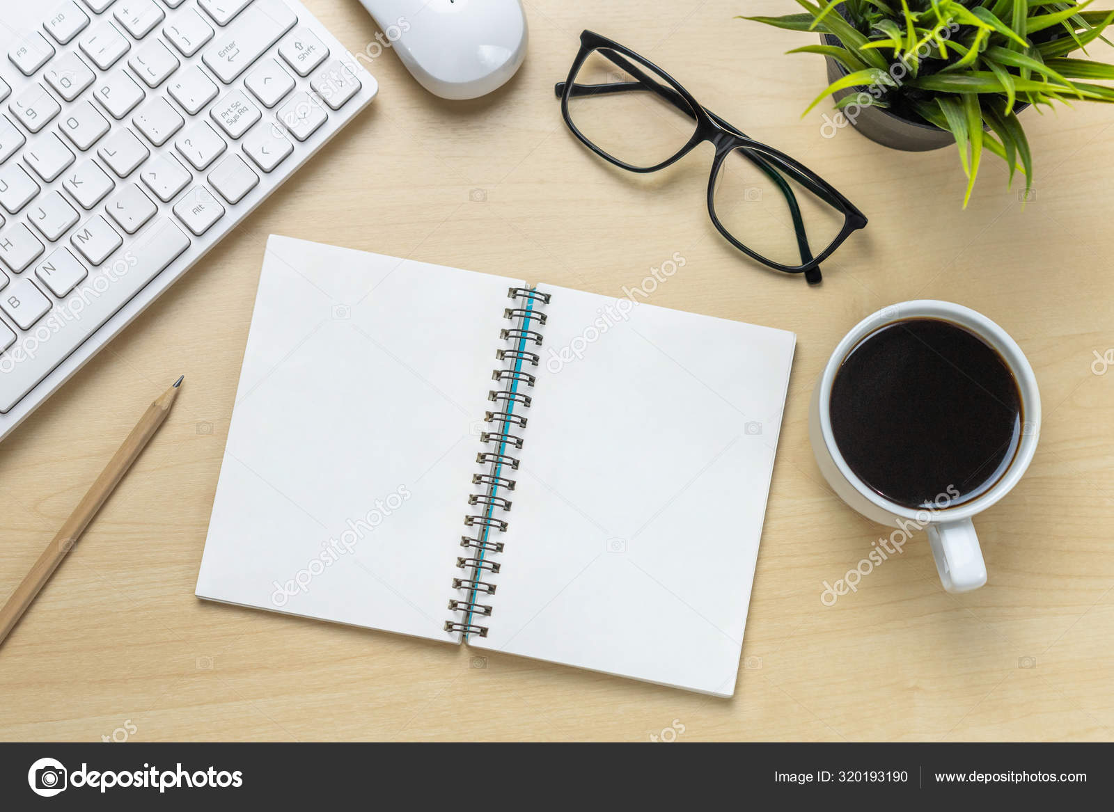 Office Desk Workspace Table Background Top View Flat Lay Objects Stock ...